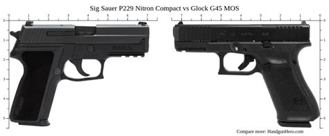 Sig Sauer P229 Nitron Compact Vs Glock G45 MOS Size Comparison