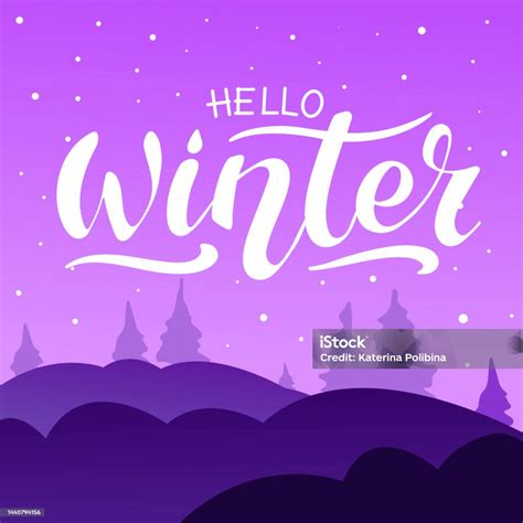 Hello Winter Stock Illustration Download Image Now Calligraphy