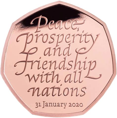 Fifty Pence 2020 Brexit Coin From United Kingdom Online Coin Club