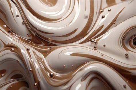 Multiple Extensions Of Flowing Milk Chocolate And Coffee Intertwining