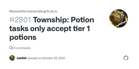 Township Potion Tasks Only Accept Tier 1 Potions · Issue 2801 · Melvoridlemelvoridlegithub