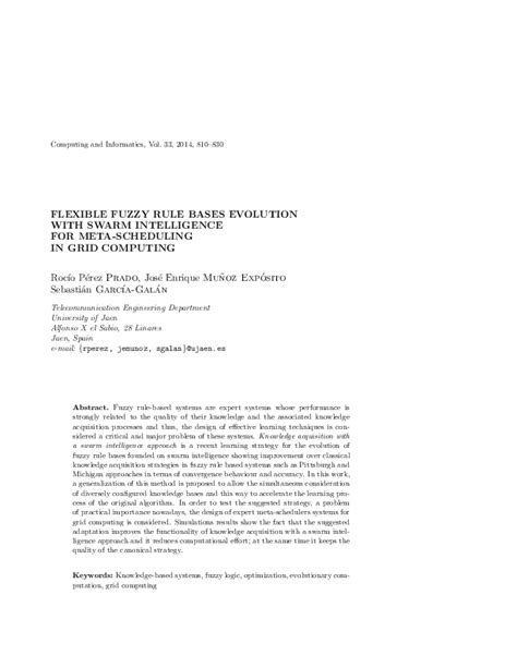 Flexible Fuzzy Rule Bases Evolution With Swarm Intelligence For Meta