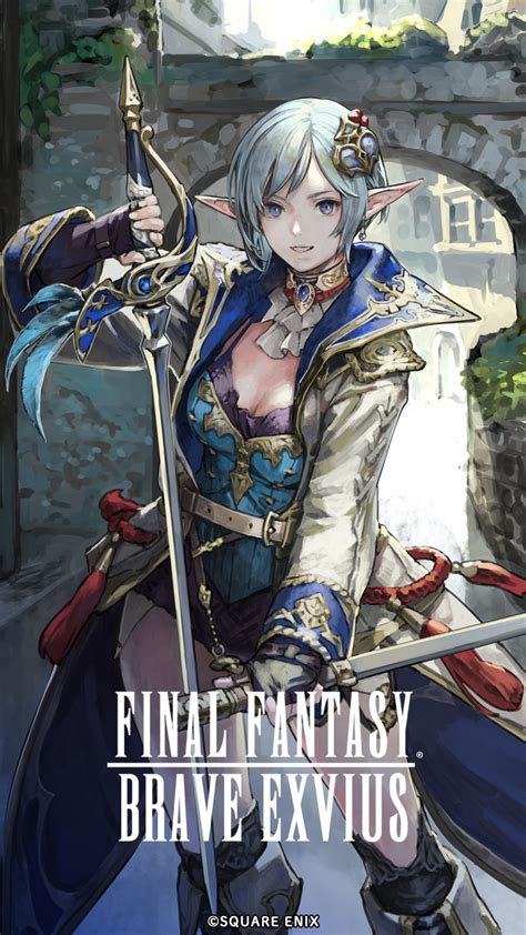 Final Fantasy Final Fantasy Brave Exvius Highres Official Art 1girl Earrings Elf