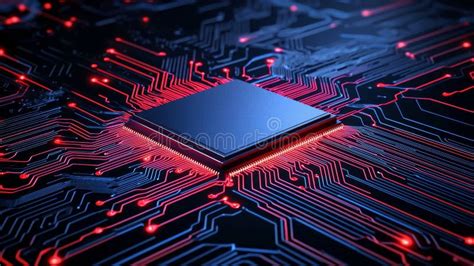 Computer System Background With Processor And Electronic Circuit