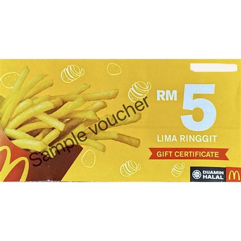 全马任何mcd分店都可使用 Mcd Voucher 现金券 10pcsrm5 100 Ori 1224exp Shopee