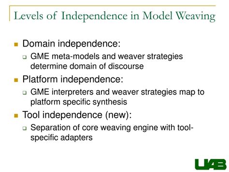ppt levels of independence in aspect oriented modeling powerpoint