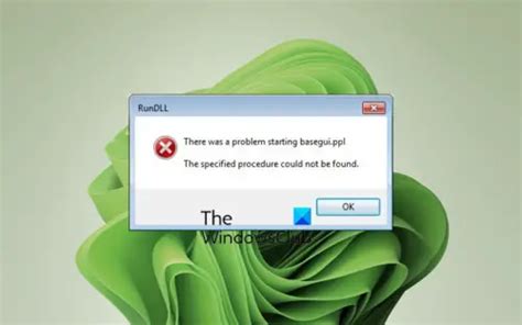 The Specified Procedure Could Not Be Found Error On Windows