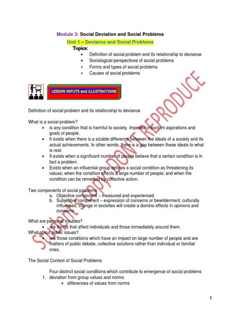 Module 3 Social Deviation And Social Problems Pdf