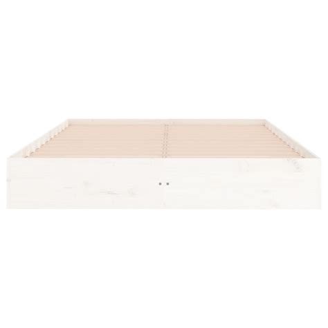 Pwshymi Cadre De Lit Blanc Bois Massif 160x200 Cm H948 Cdiscount Maison