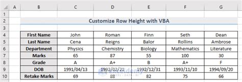 Vba To Customize Row Height In Excel 6 Methods Exceldemy