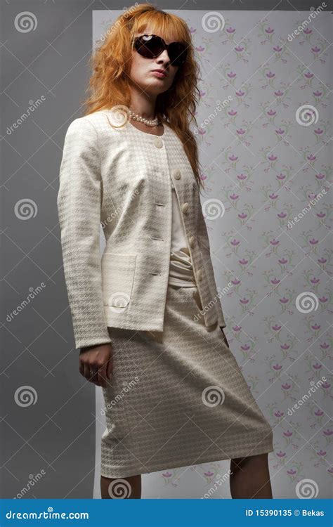Superiority Of Women In A Light Suit Stock Image Image Of Textile
