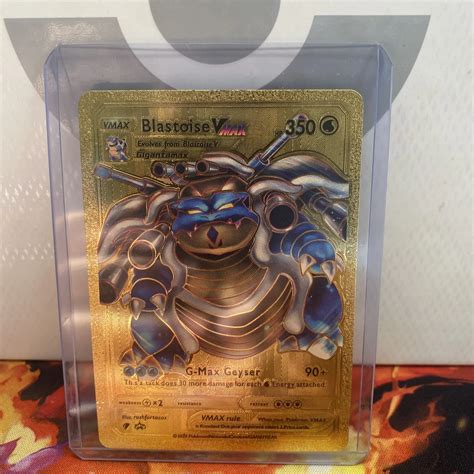 Mavin Rare Blastoise VMAX High Quality Pokemon Gold Foil Fan Art