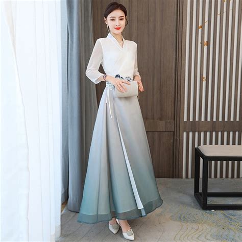 Ao Dai Dress Summer Vietnam Dress Women Cheongsam Grandado
