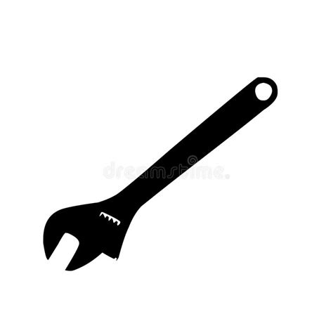 Spanner Silhouette Icon Isolated On White Background Stock Illustration Illustration Of