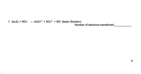 Solved F As2S3 NO3 AsO43 SO42 NO Basic Solution Chegg Com