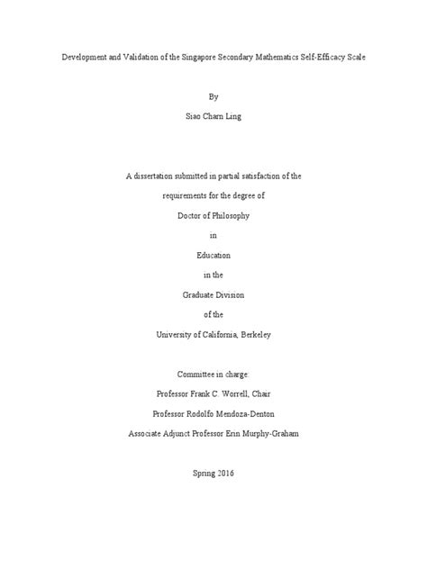 Development And Validation Of Math Self Efficacy Scale Pdf