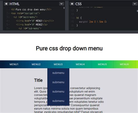 웹사이트 제작디자인 Htmlcss기초drop Down 메뉴 만들기