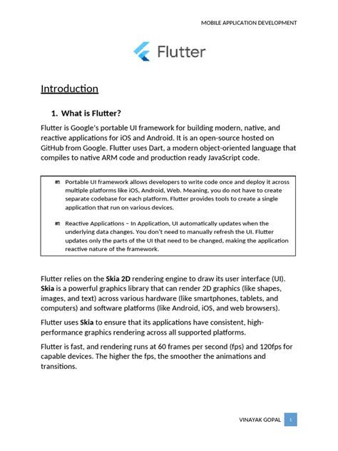 Flutter Mobile App Development Guide Pdf Mobile App Application Software