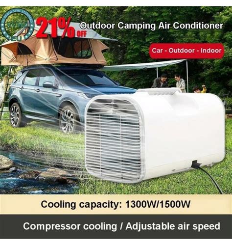 무시동 에어컨 화물차 미니 야외 캠프 Max1500w 포터블 전기 텐트 자동차 Suv Rv 캠프카 모터홈용 티몬