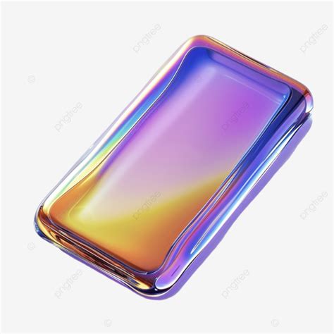 Rectangle Iridescent Liquid Glass Shape Glass Gradient Rectangle Png