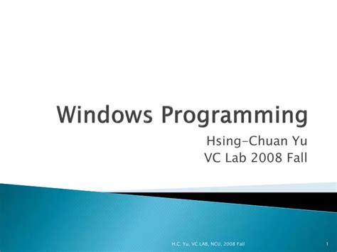Ppt Windows Programming Powerpoint Presentation Free Download Id