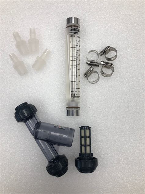 In Line Strainer Flow Meter Kit Tjs Lasers