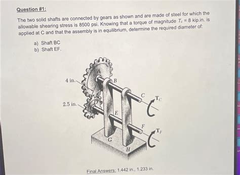 Solved Question 1 The Two Solid Shafts Are Connected By