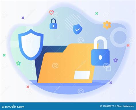Padlock Shield Protection Icon Lock Private Symbol Vector Illustration