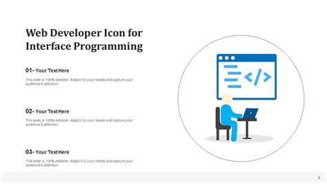 Front End Web Developer Icon Teaching Coding Ppt Powerpoint