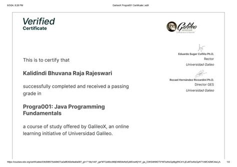 Bhuvana Kalidindi On Linkedin Java Programming Edx Certification