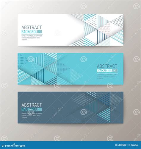 Banners Template With Abstract Triangle Pattern Background Cartoon Vector