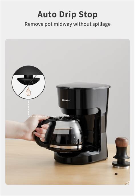 Simplus Drip Coffee Maker Coffee Machine 750ml Large Capacity Brew Coffee Or Tea Shopee