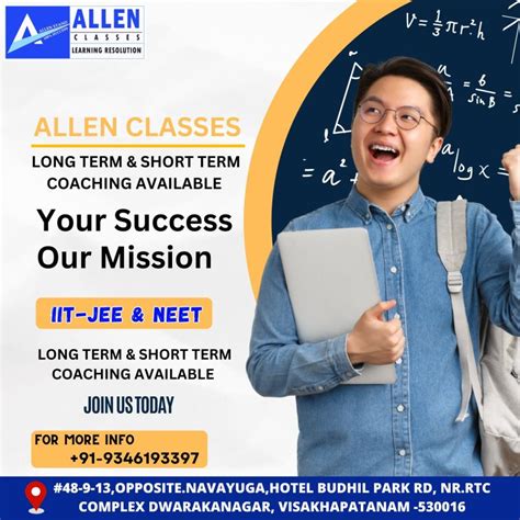 Allen Classes Vizag On Linkedin Iitjee Neet Allenclasses Successjourney Visakhapatnam
