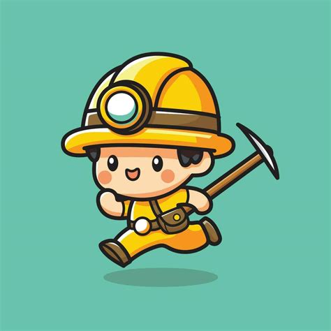 Miner Cute Vector Design Illustration 36432993 Vector Art At Vecteezy