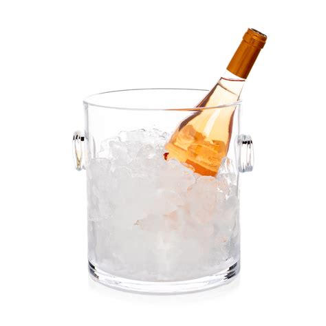 Glass Ice Bucket With Knob Handles Hudson Grace