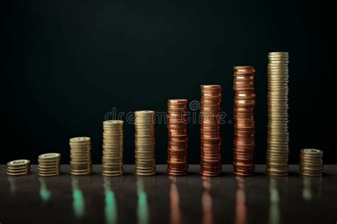 Banking System Concept Visualized With Coins Stack On Percentage Model Stock Illustration