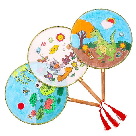 空白扇子绢布儿童绘画diy扇竹柄空白团扇宫扇圆扇手绘幼儿园亲子手工 默认随机混发 1套 Zy2024022601 融创集采商城