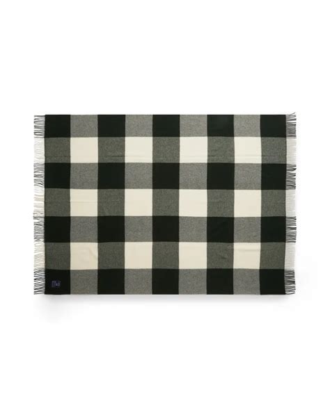 Kjøp Green Checked Pledd Resirkulert Ull 130x170 Cm Fra Lexington Nordicnest No