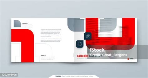 Desain Brosur Merah Horizontal Templat Sampul A4 Untuk Brosur Laporan