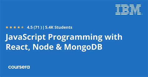 Javascript Programming With React Node And Mongodb Coursera
