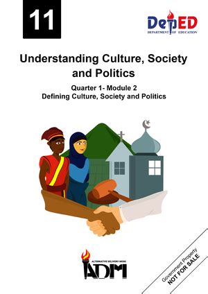 UCSP Module I SHS Understanding Culture Society And Politics Quarter Week Module W
