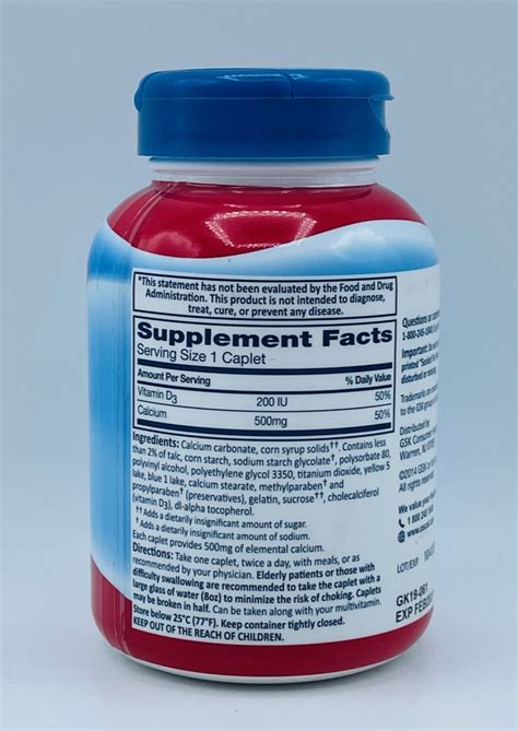 Oscal Calcium Supplement 500 Mg Vitamin D3 And Similar Items