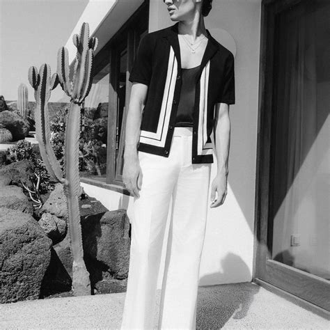 Black 50 S Cuban Shirt With White Stripe Border And Phix