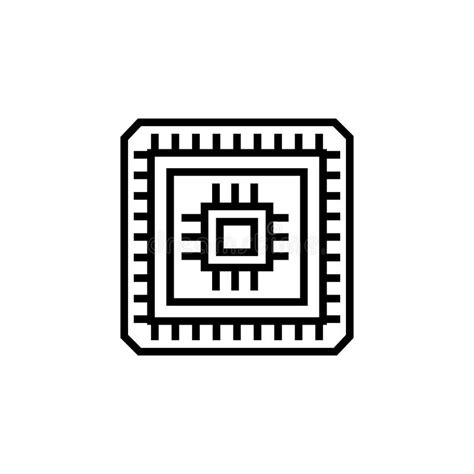 Processor Vector Icon Computer Component Icon Outline Style Perfect