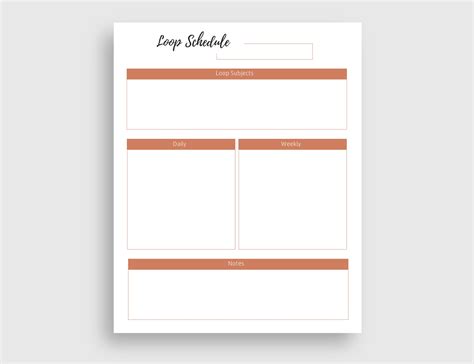Loop Schedule Planner Homeschool Loop Schedule Printable Loop Schedule
