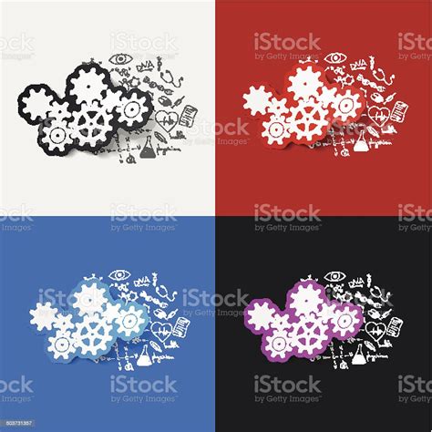 Drawing Medical Formulas Cogwheel Stock Illustration Download Image