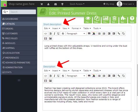 Product Descriptions In Prestashop 16 Inmotion Hosting