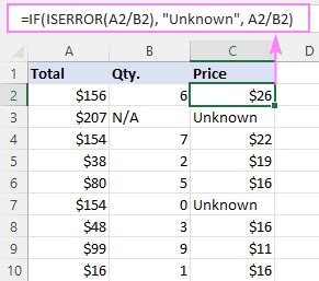 Iserror Function In Excel With Formula Examples