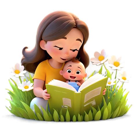 温馨亲子阅读场景插画素材cnn
