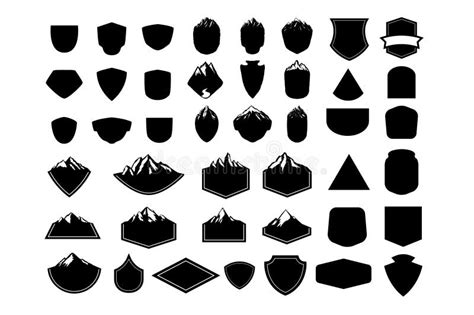 Big Set Of Empty Badge Templates Vintage Design Element Stock